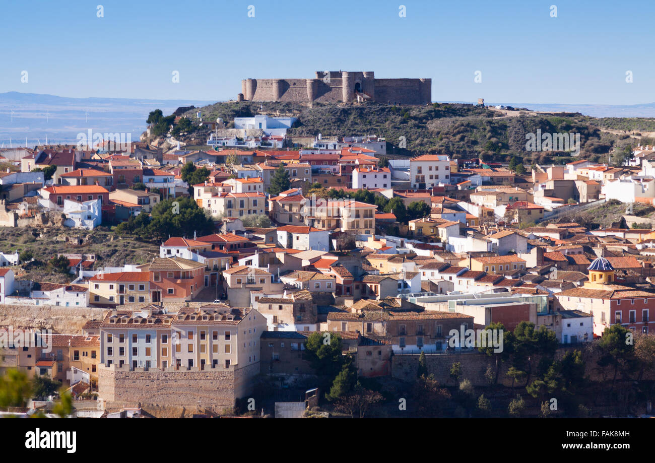 Chinchilla de Monte-Aragon with castle at hill. Albacete, Spain Stock ...