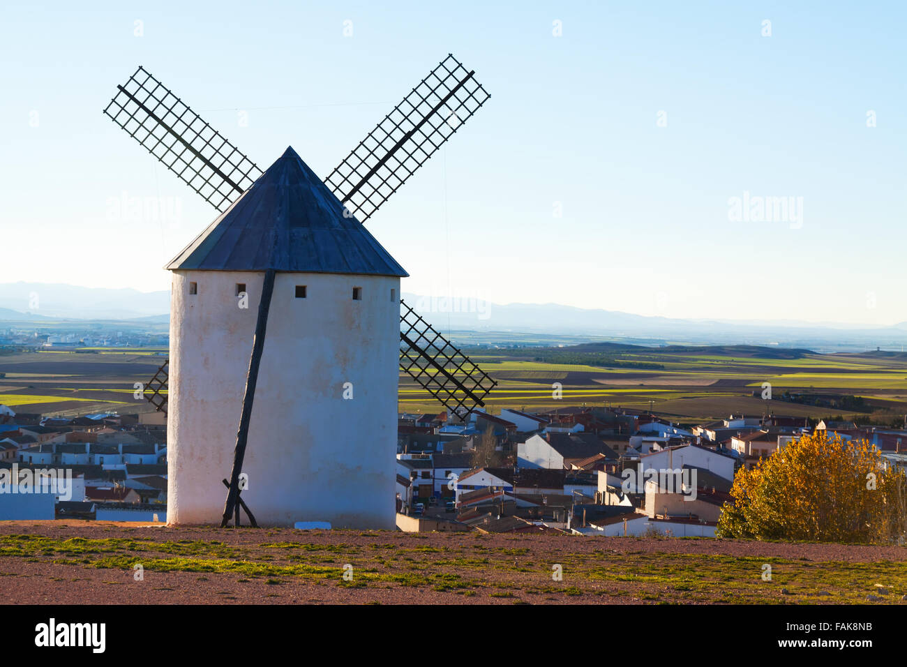 Retro windmill in field la mancha hi-res stock photography and images ...