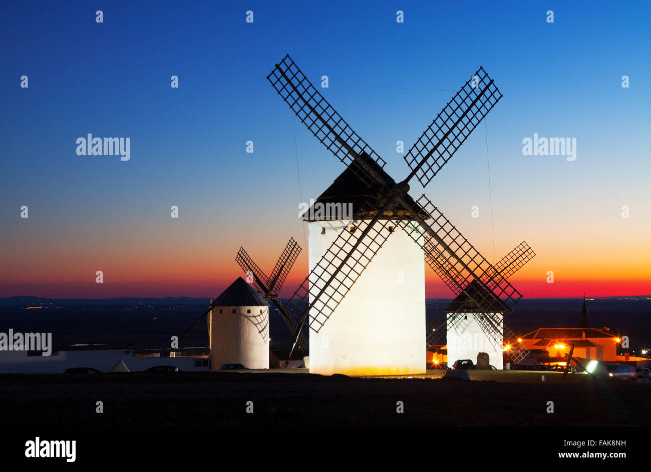 Vintage farm windmills sunset hi-res stock photography and images - Alamy