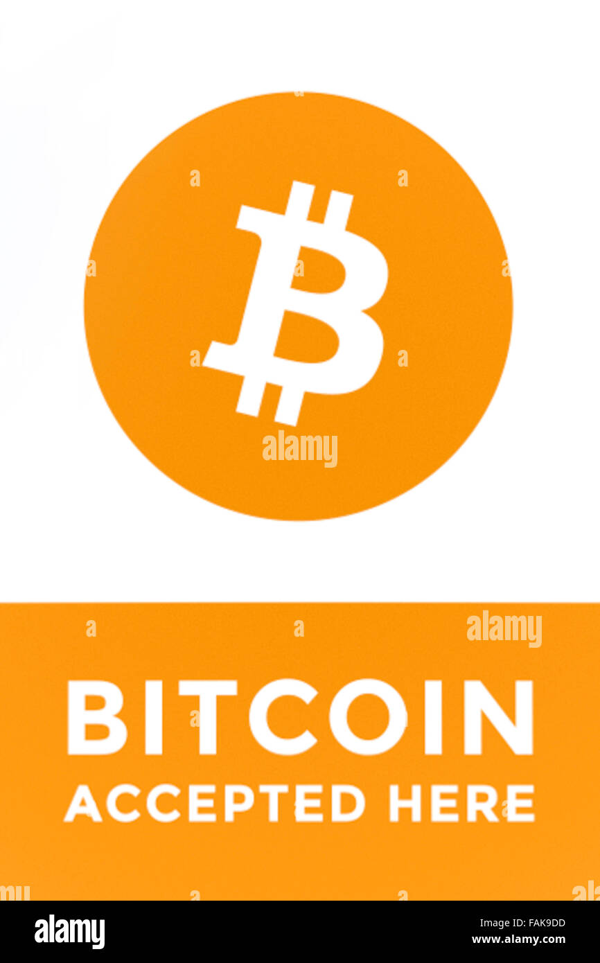 'Bitcoin Accepted Here' promotional signage for retail display in high ...