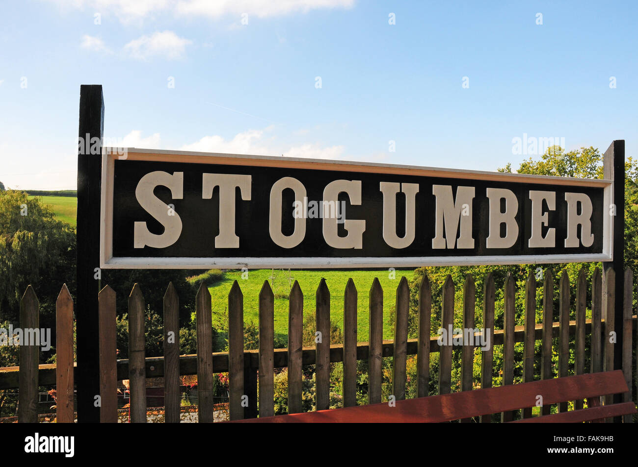 Sign for Stogumber Station on the West Somerset Steam Railway Stock ...