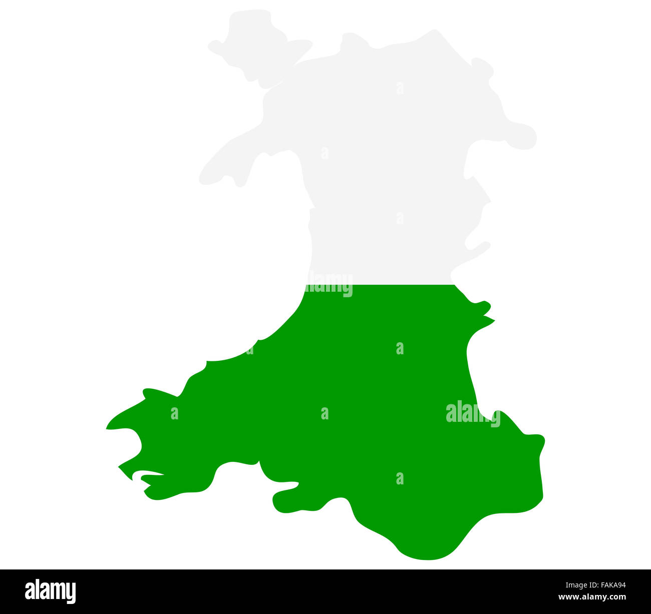 wales map on a white background Stock Photo - Alamy