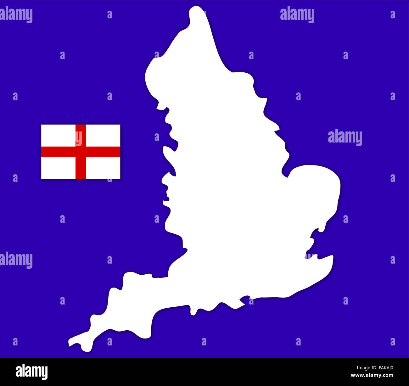 england map on a white background Stock Photo - Alamy