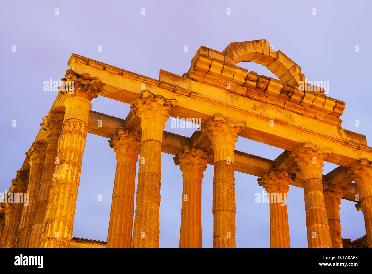 Ancient temple of diana in dawn merida hi-res stock photography and ...