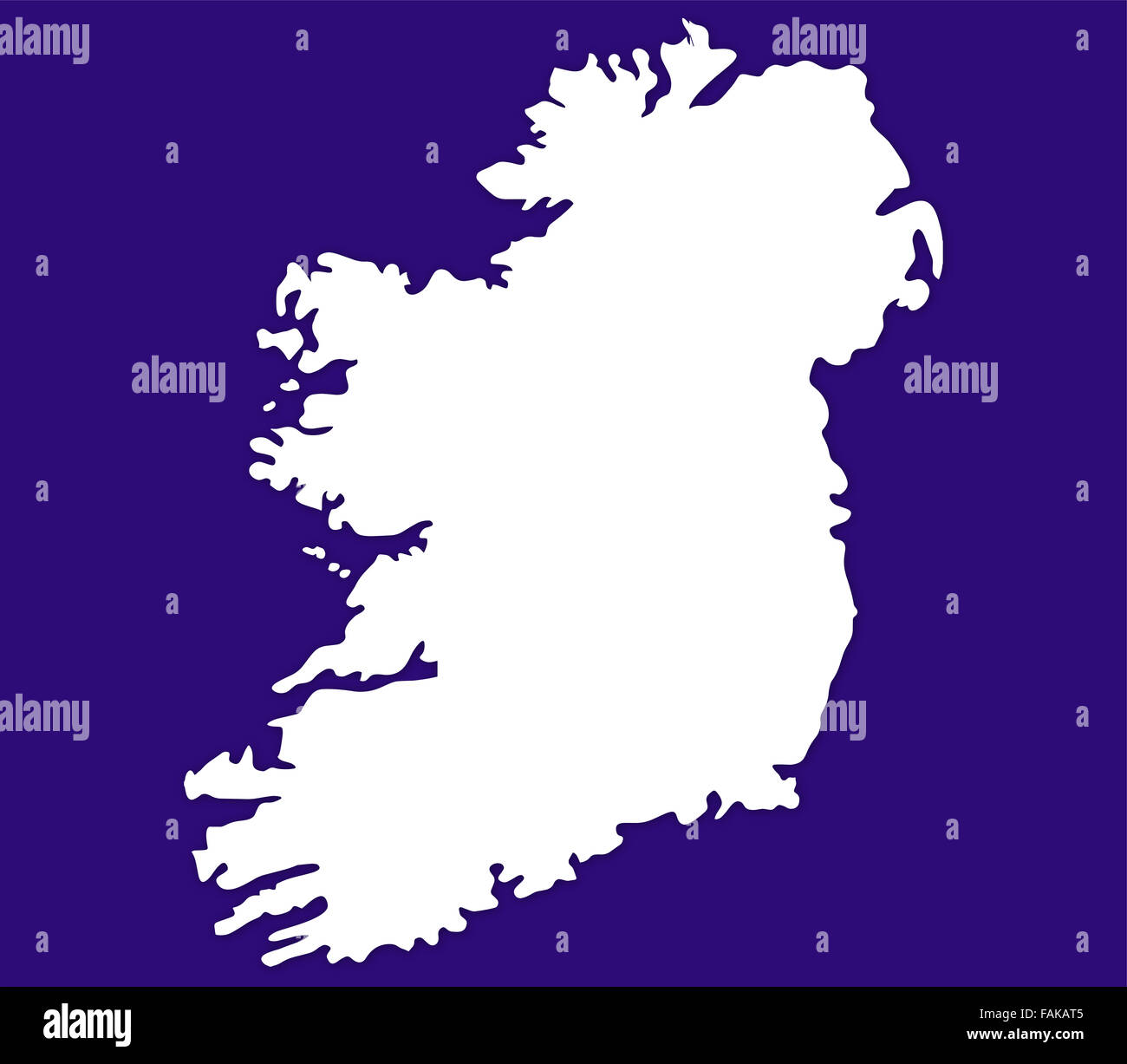 Ireland map on a white background Stock Photo - Alamy