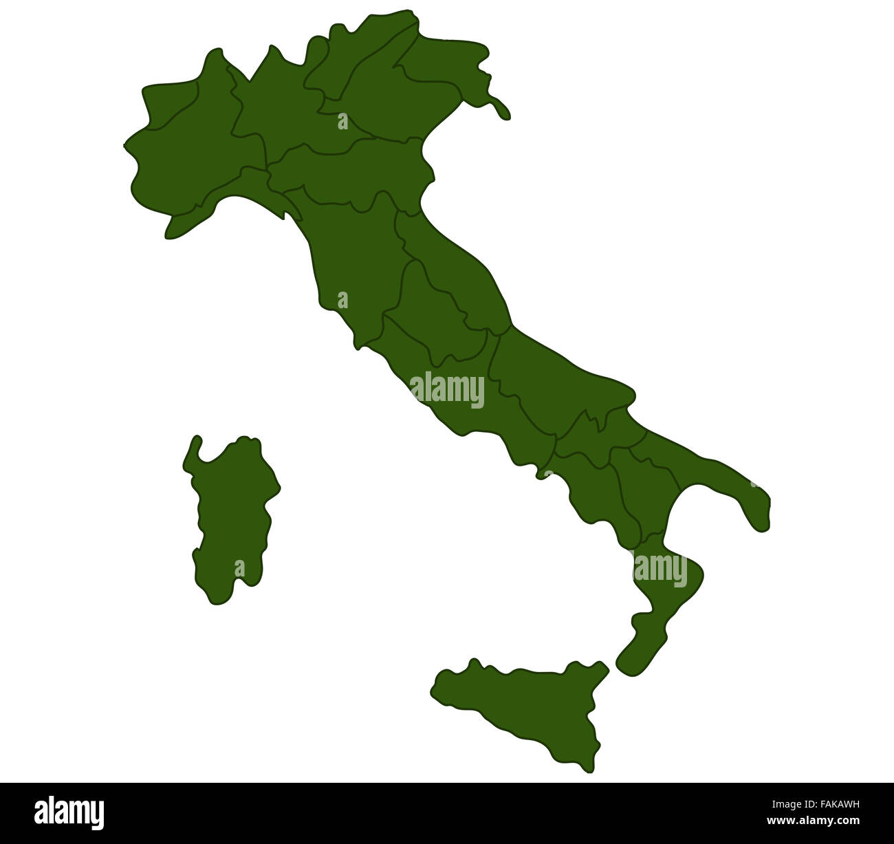 map Italy on white background Stock Photo - Alamy
