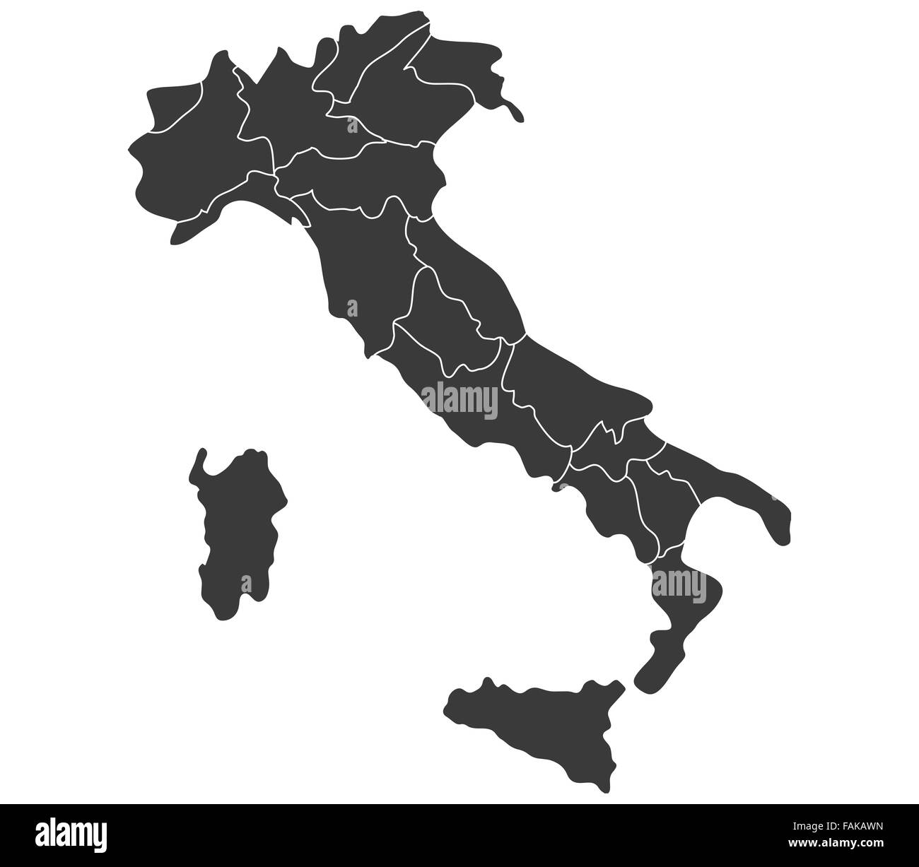 map Italy on white background Stock Photo - Alamy