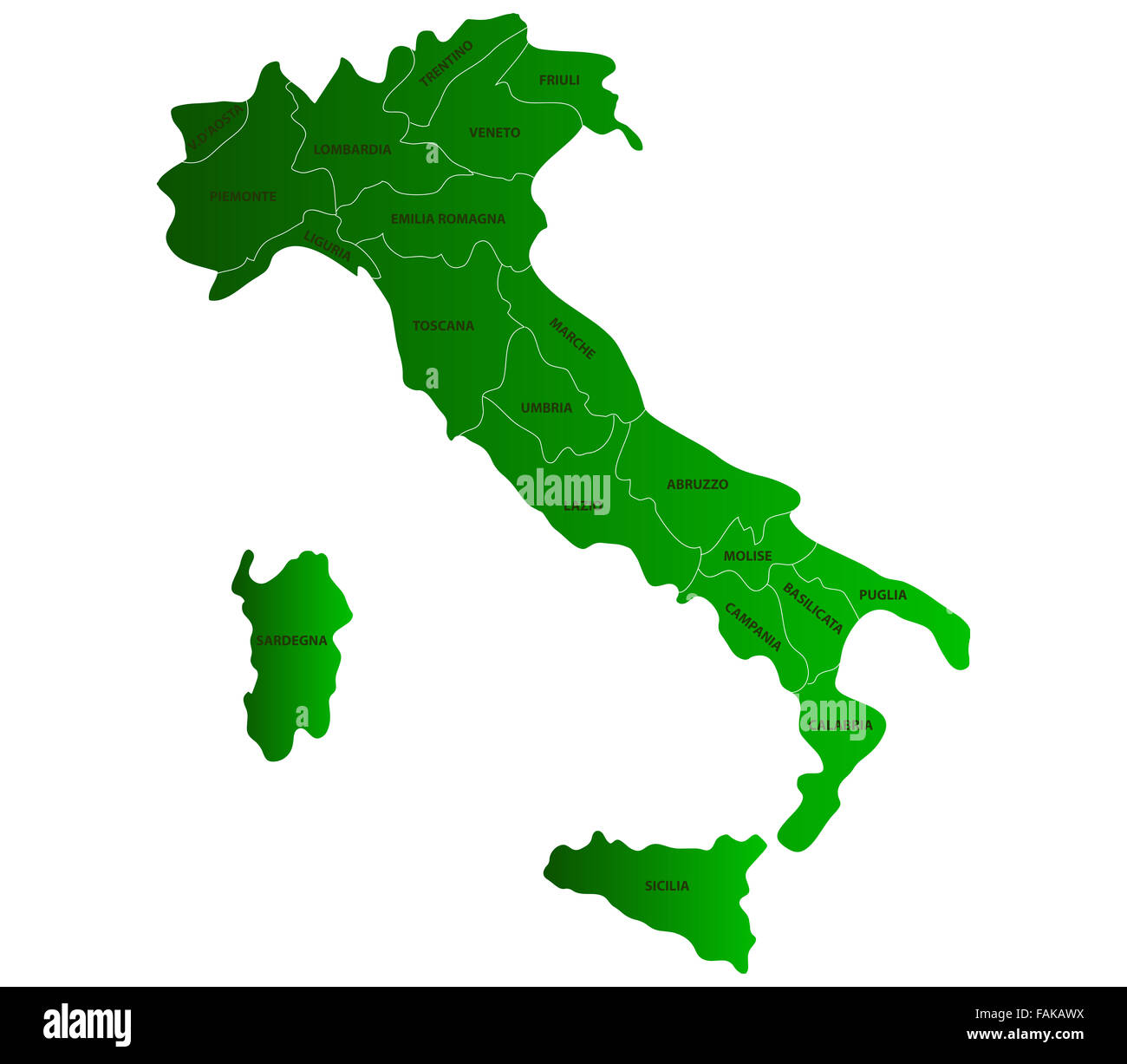 map Italy on white background Stock Photo - Alamy