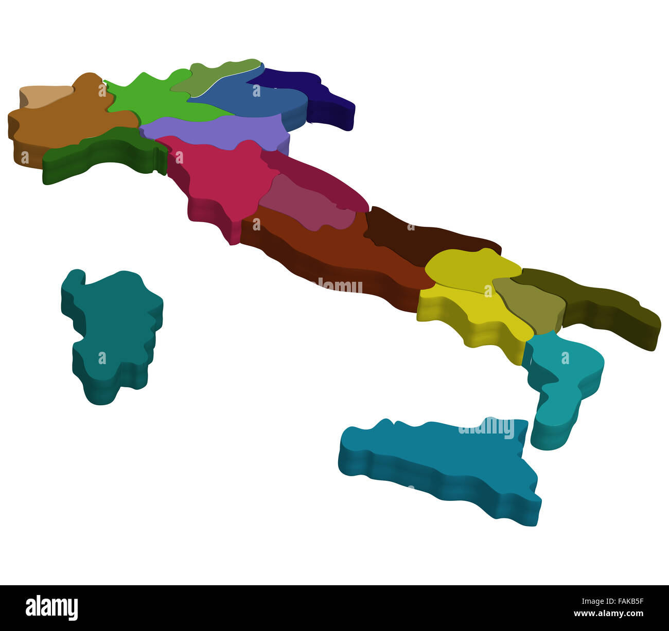 map Italy on white background Stock Photo - Alamy