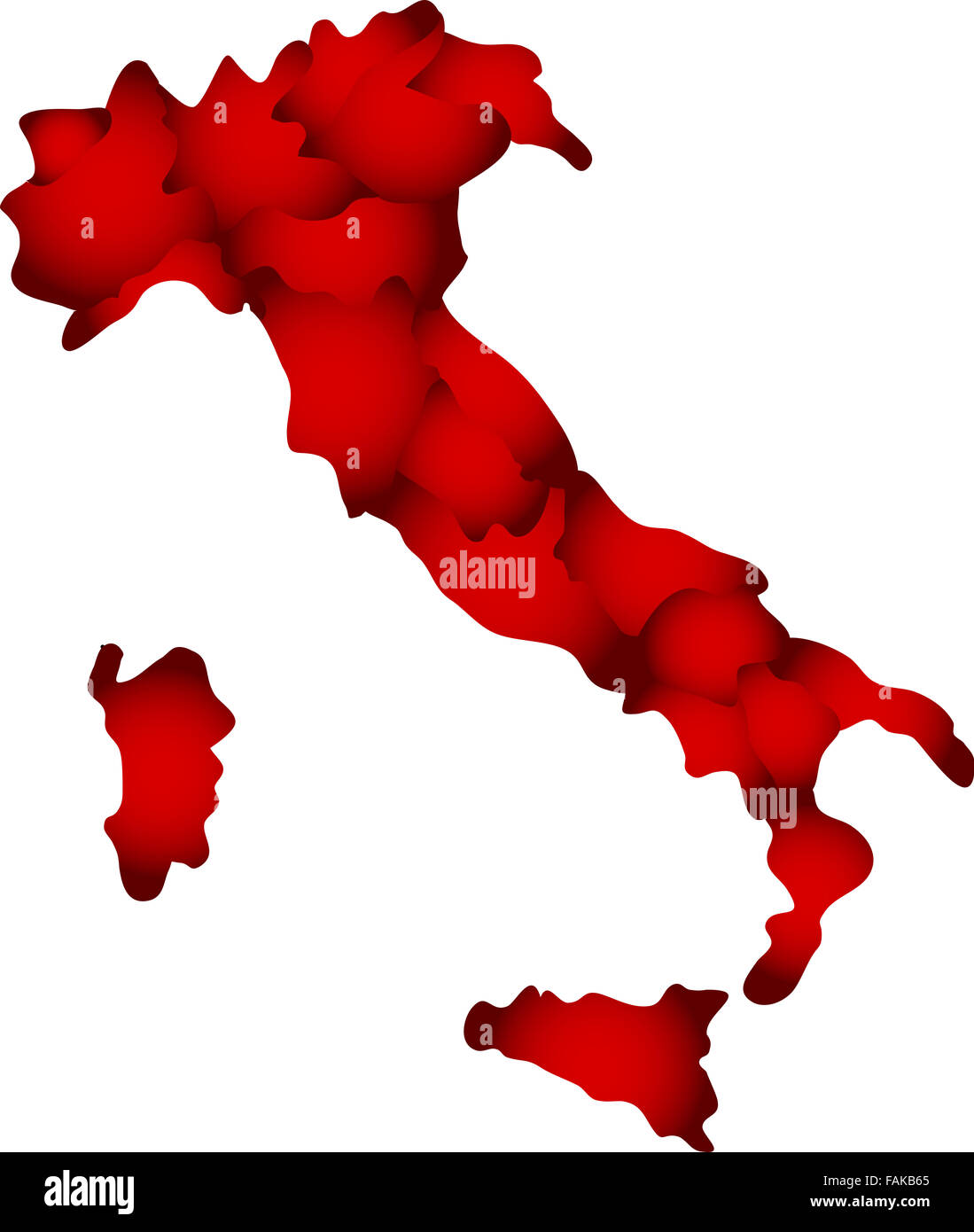 map Italy on white background Stock Photo - Alamy