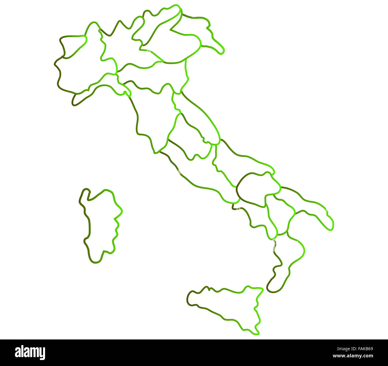 map Italy on white background Stock Photo - Alamy