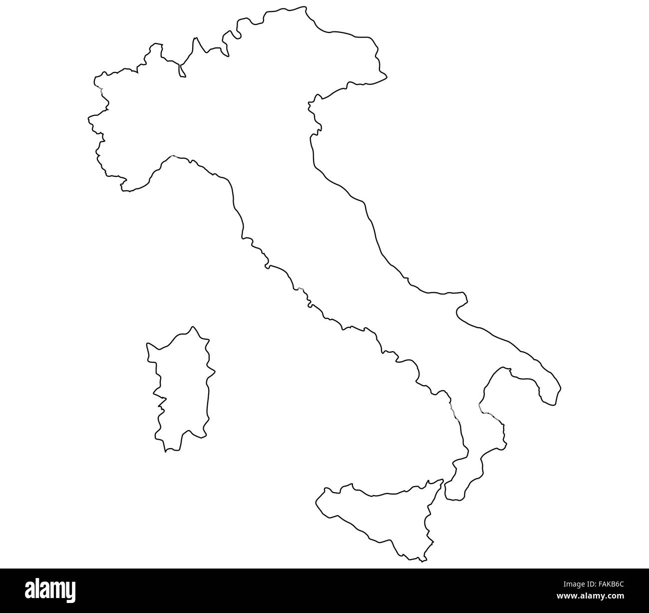 map Italy on white background Stock Photo - Alamy