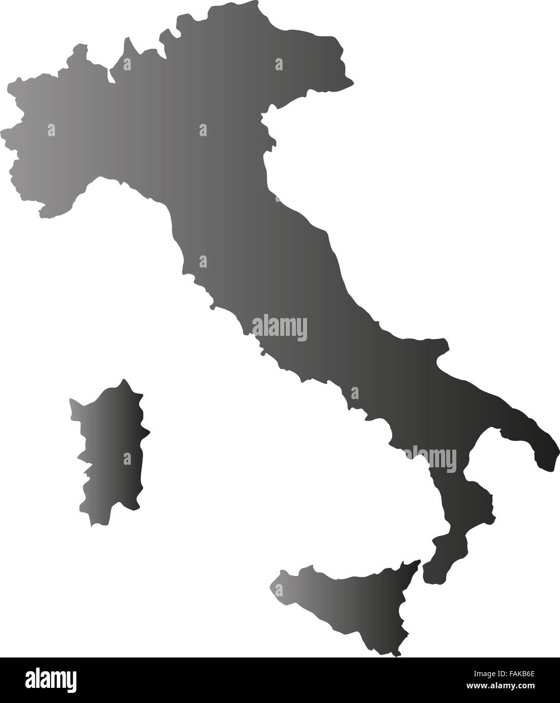 map Italy on white background Stock Photo - Alamy