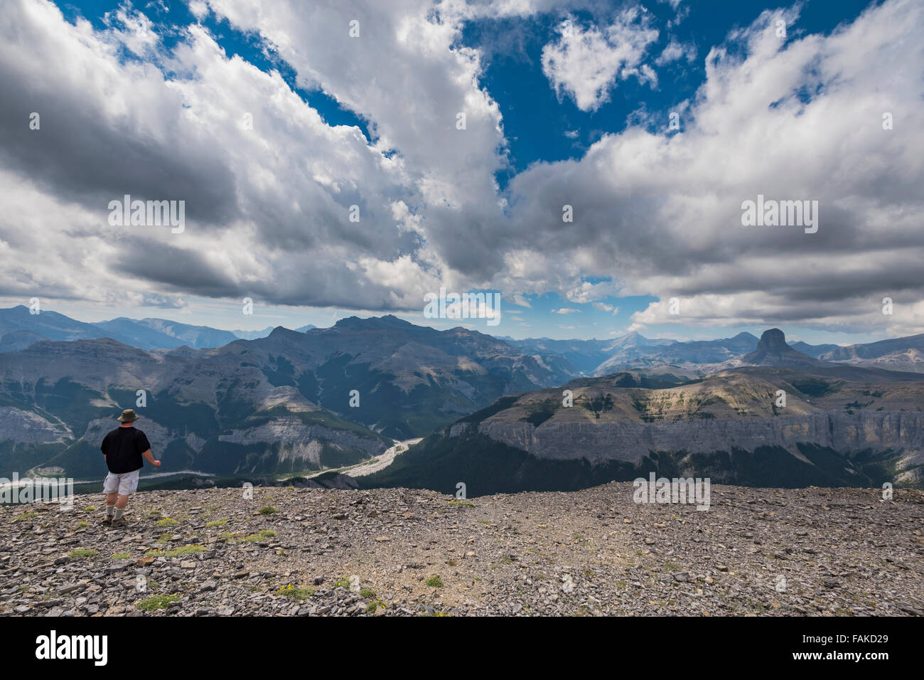 Hiking vista from Mount Black Rock Fire lookout, Kananaskis Country ...