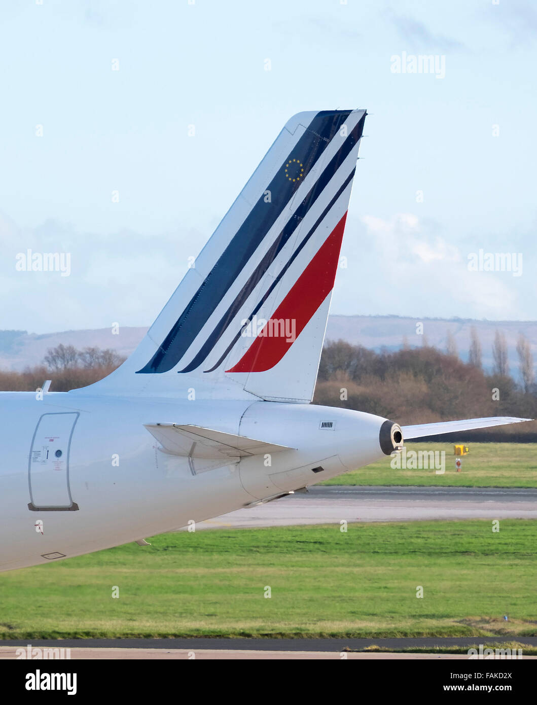 Passenger Plane prepares for take off at manchester Airport. Uk Stock ...