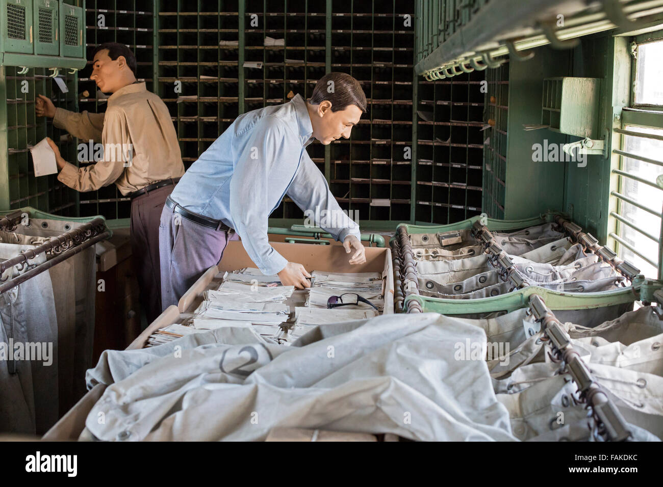 Golden, Colorado - The interior of a Railway Post Office rail car at ...