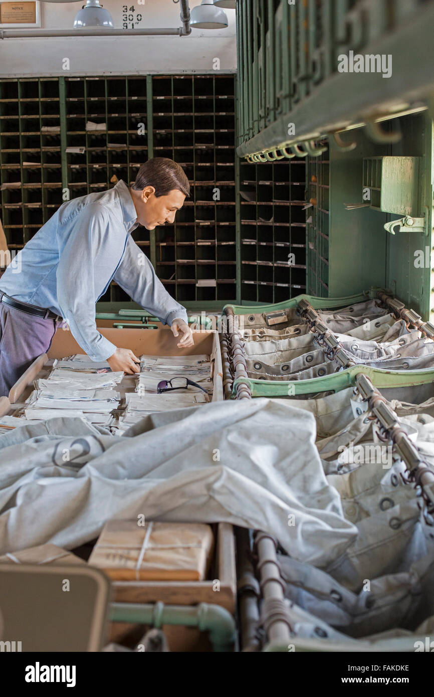 Golden, Colorado - The interior of a Railway Post Office rail car at ...