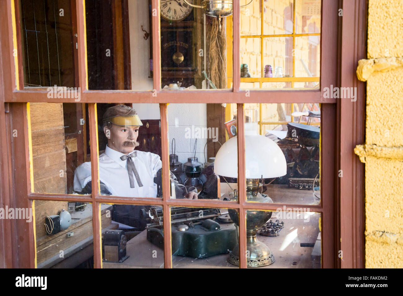 Golden, Colorado - The Colorado Railroad Museum. A station agent in a ...