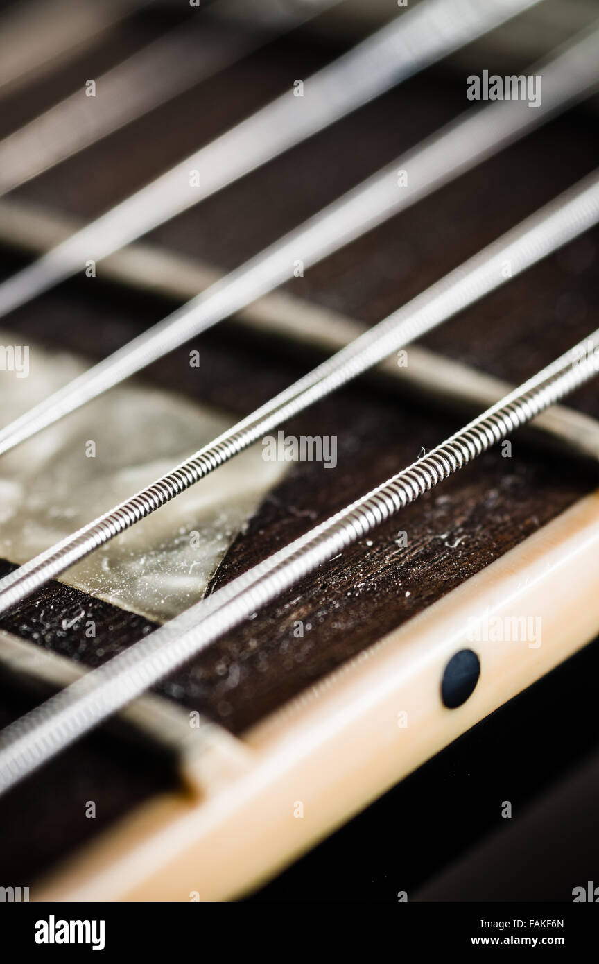 Close up image of electric guitar fingerboard Stock Photo - Alamy