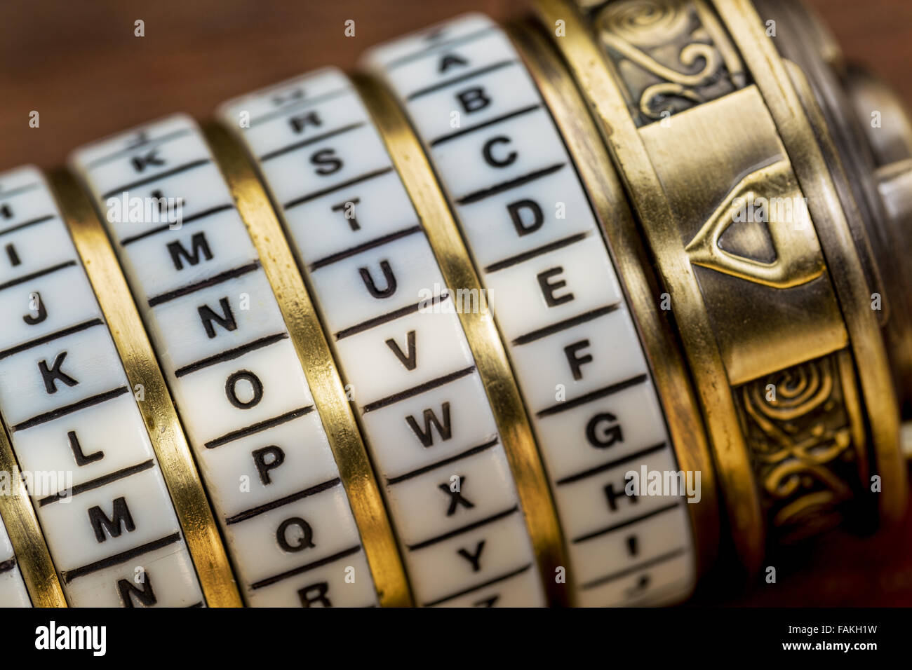 love word as a password to combination puzzle box with rings of letters ...