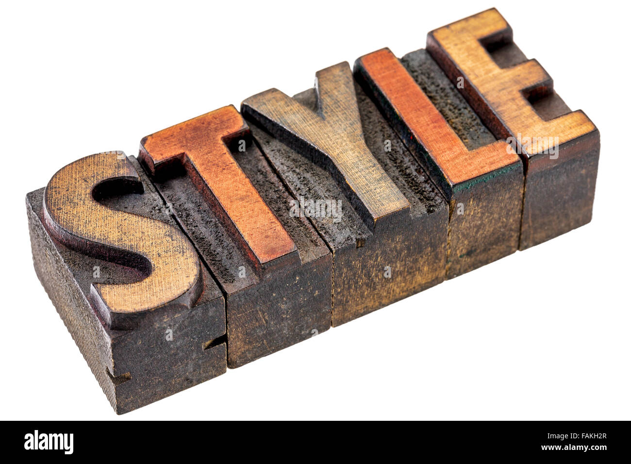 style word abstract - an isolated banner in vintage letterpress wood ...
