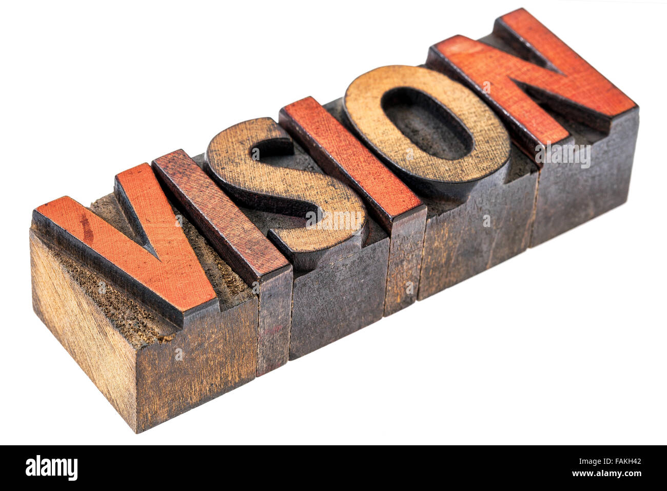 vision word abstract - an isolated banner in vintage letterpress wood ...