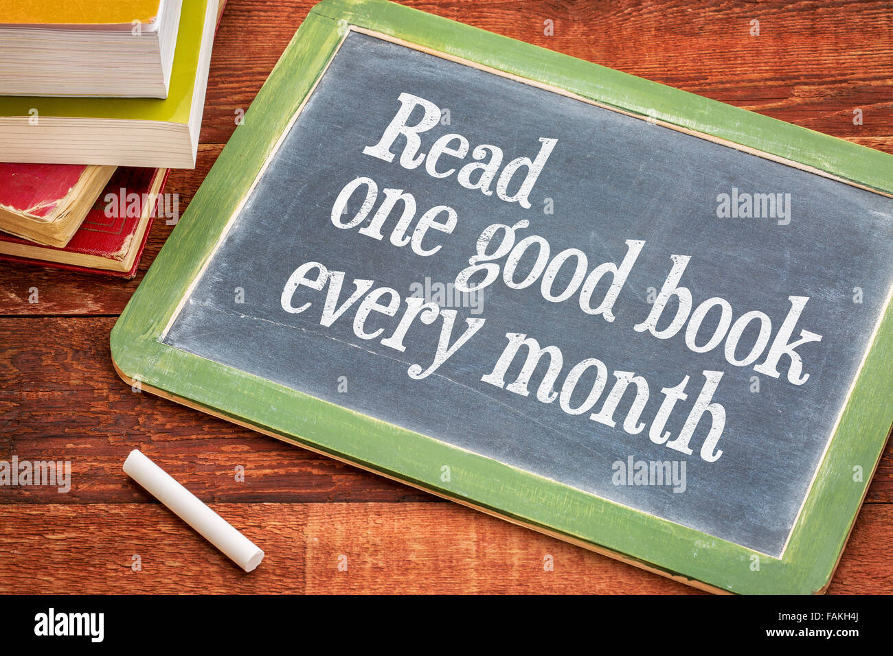 Read one good book every month - advice or reminder on a slate ...