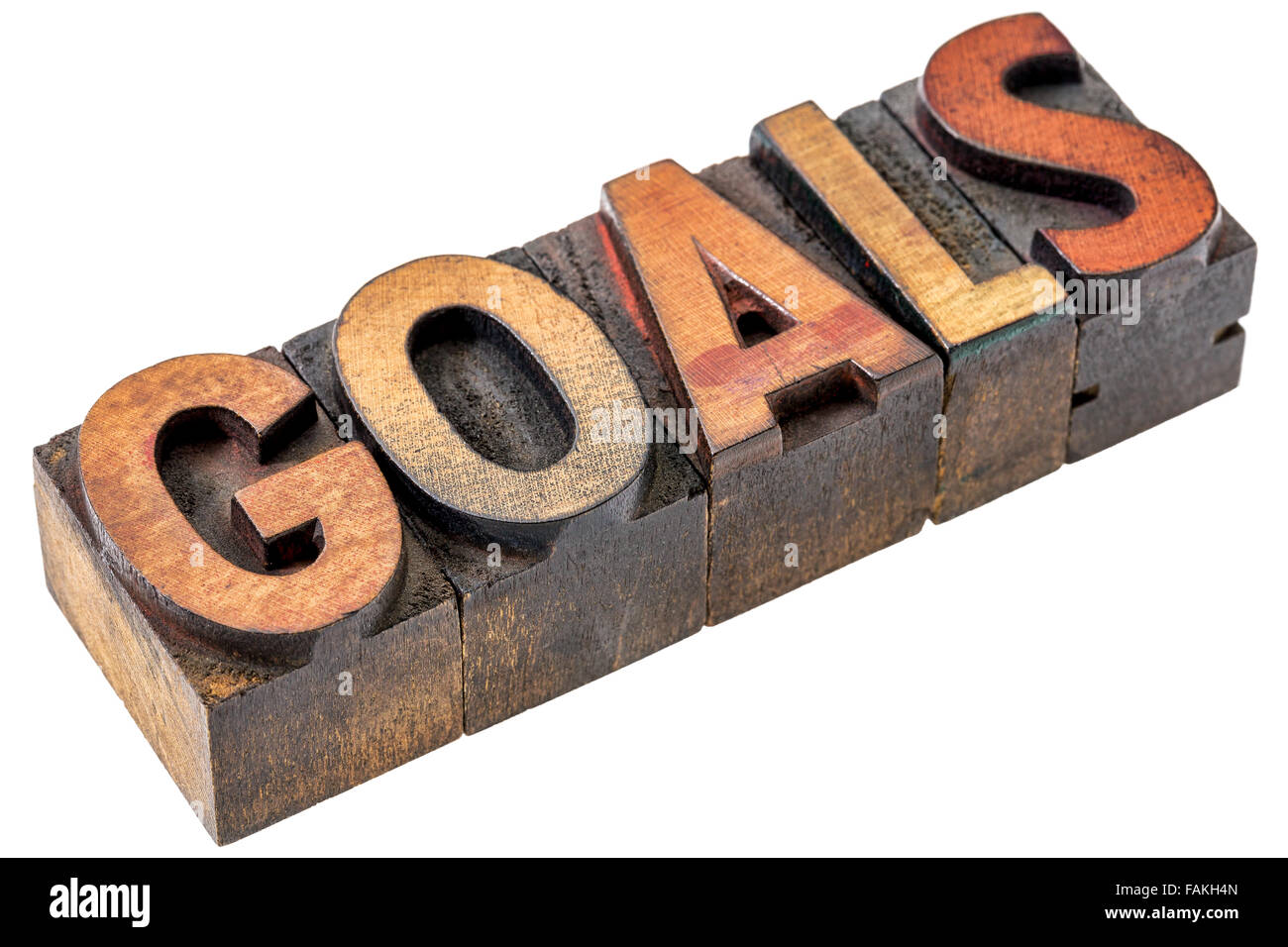 goals word abstract - an isolated banner in vintage letterpress wood ...