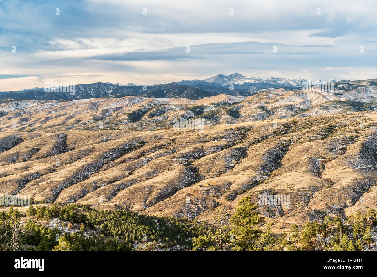 Longs Peak and Colorado foothills from Horsetooth Rock trail near Fort ...