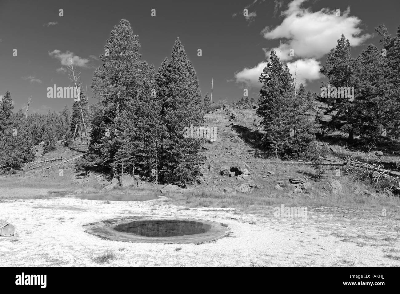 Yellowstone volcano eruption Black and White Stock Photos & Images - Alamy