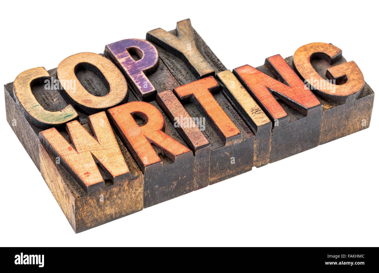 copywriting banner - isolated word abstract in vintage letterpress wood ...
