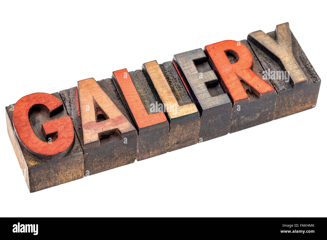 gallery word abstract - an isolated banner in vintage letterpress wood ...