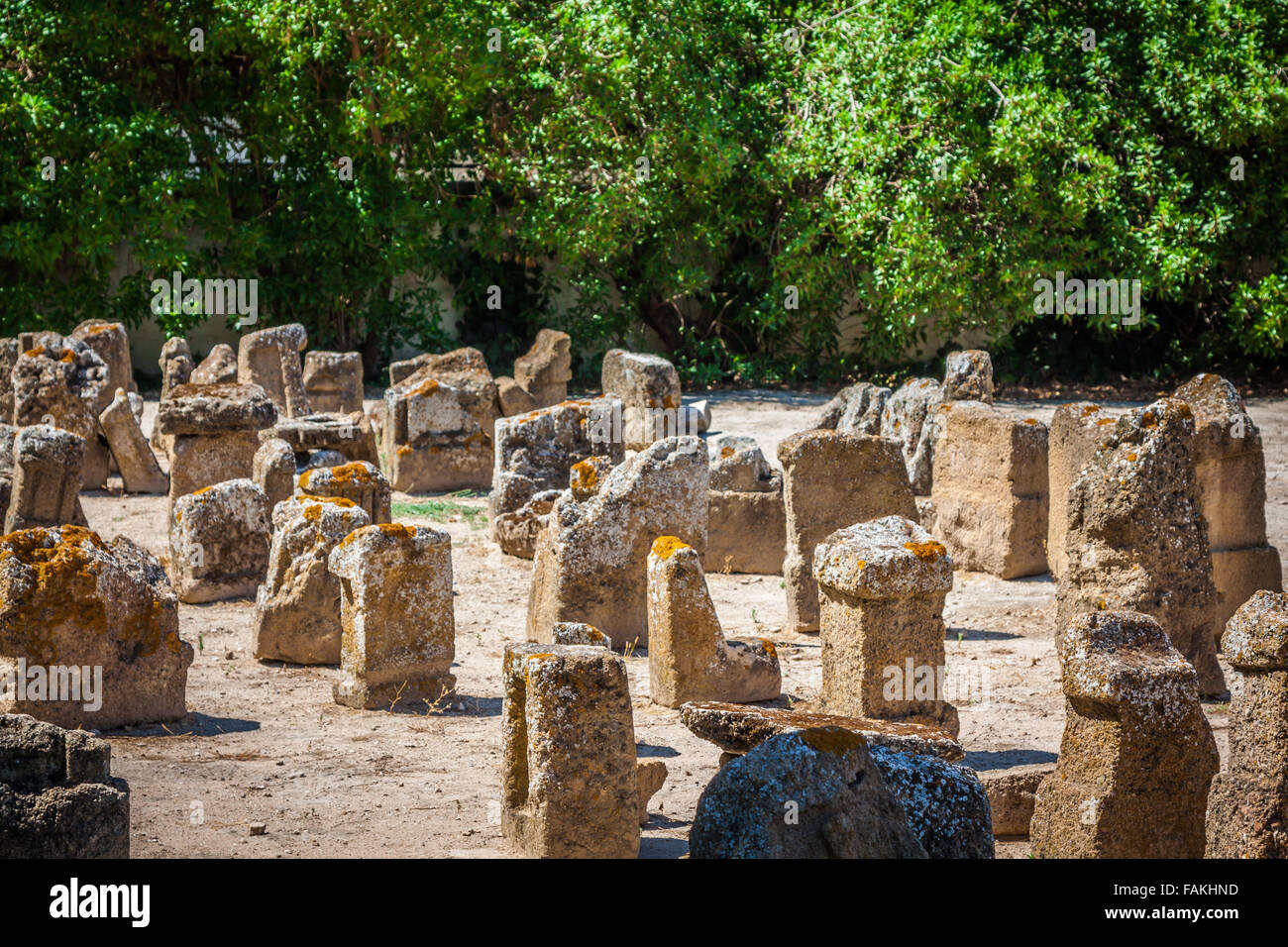 Tunisia. Ancient Carthage. The Tophet - open-air area with stelae Stock ...