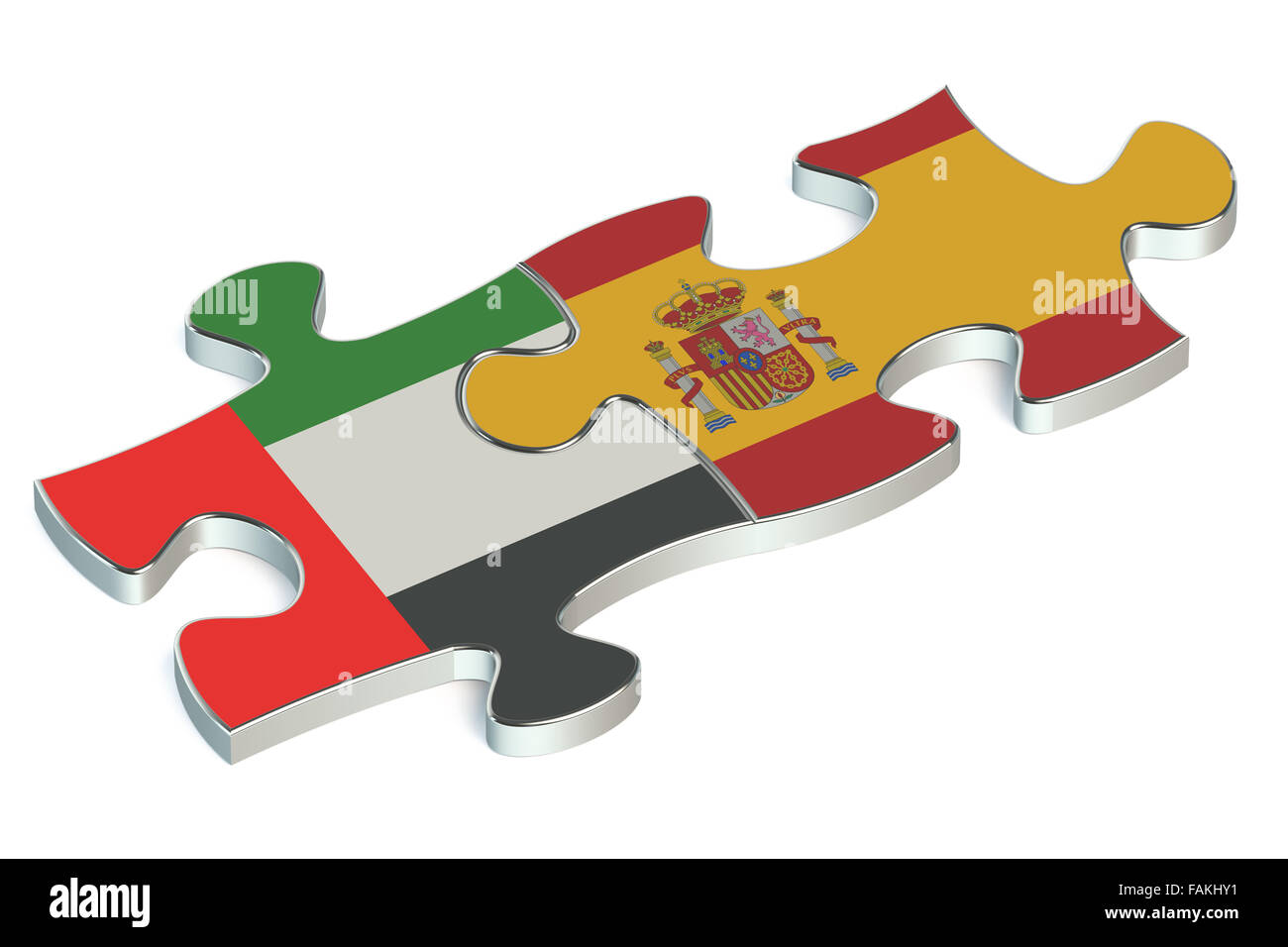 Spain and UAE puzzles from flags Stock Photo - Alamy
