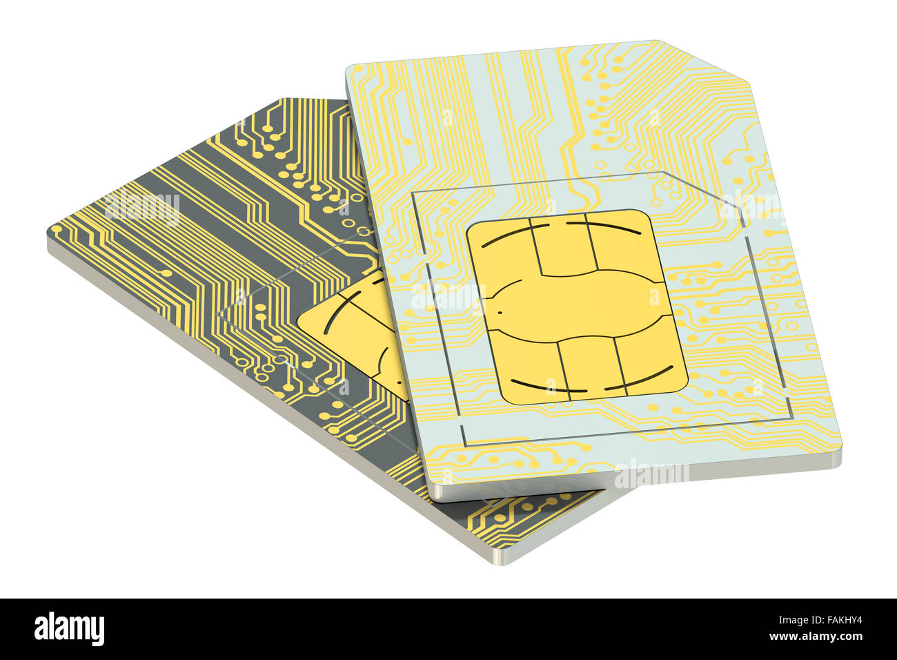 two SIM cards isolated on white background Stock Photo - Alamy