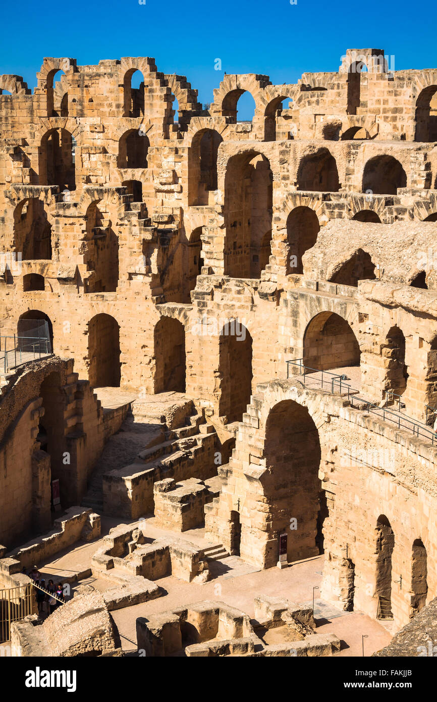El Jem Coliseum ruins in Tunisia fighting gladiator Stock Photo - Alamy