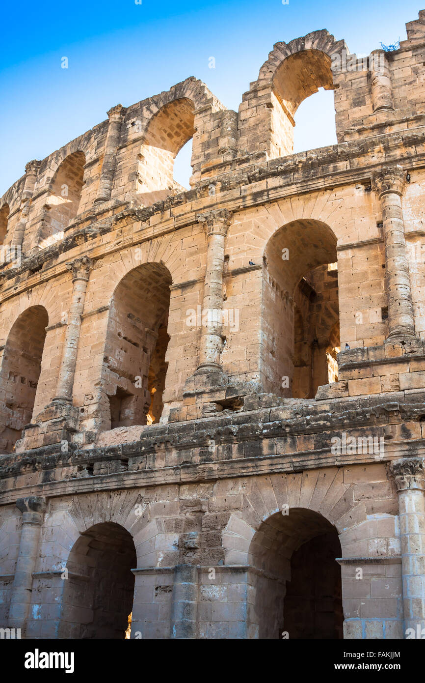 El Jem Coliseum ruins in Tunisia fighting gladiator Stock Photo - Alamy