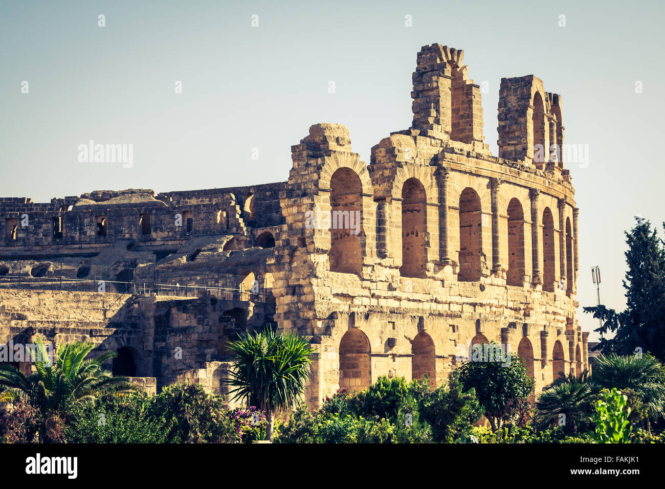 El Jem Coliseum ruins in Tunisia fighting gladiator Stock Photo - Alamy