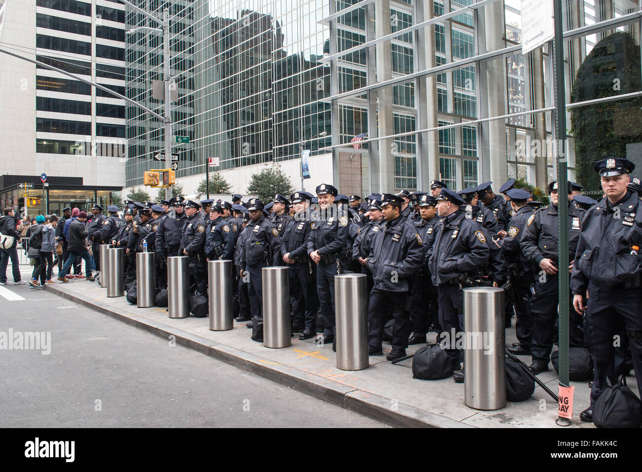 New York, United States. 31st Dec, 2015. A detail of NYPD officers ...