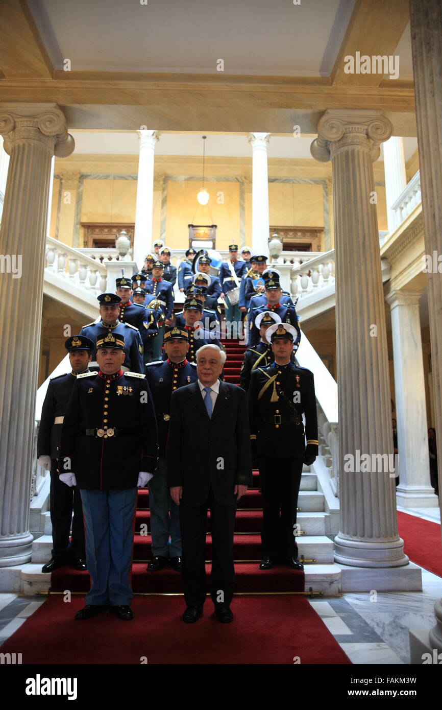 Athens, Greece. 31st Dec, 2015. Commemorative photograph of President ...