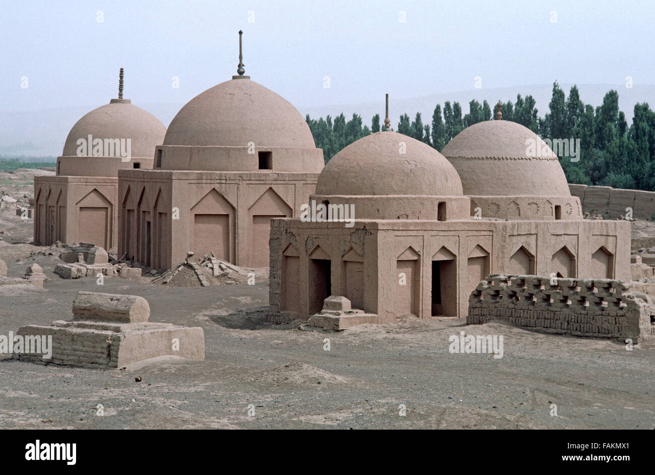Ancient Muslim burial tombs. Turpan, Xinjiang Province, Northwest China ...