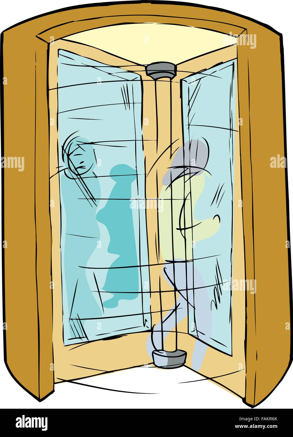 People moving through revolving door entrance over white Stock Vector ...