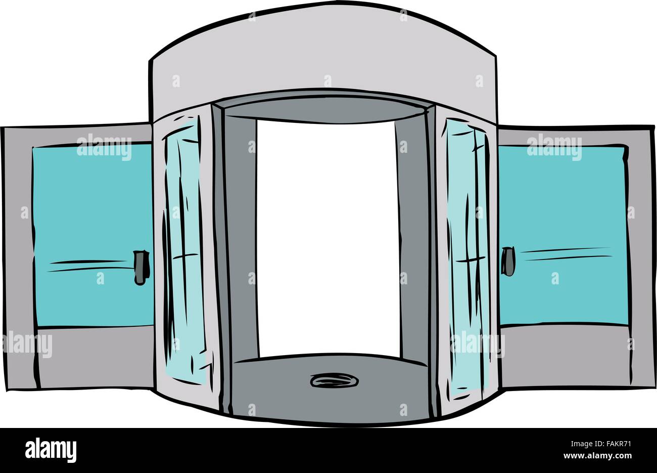Cartoon of entrance with missing revolving door Stock Vector Image ...