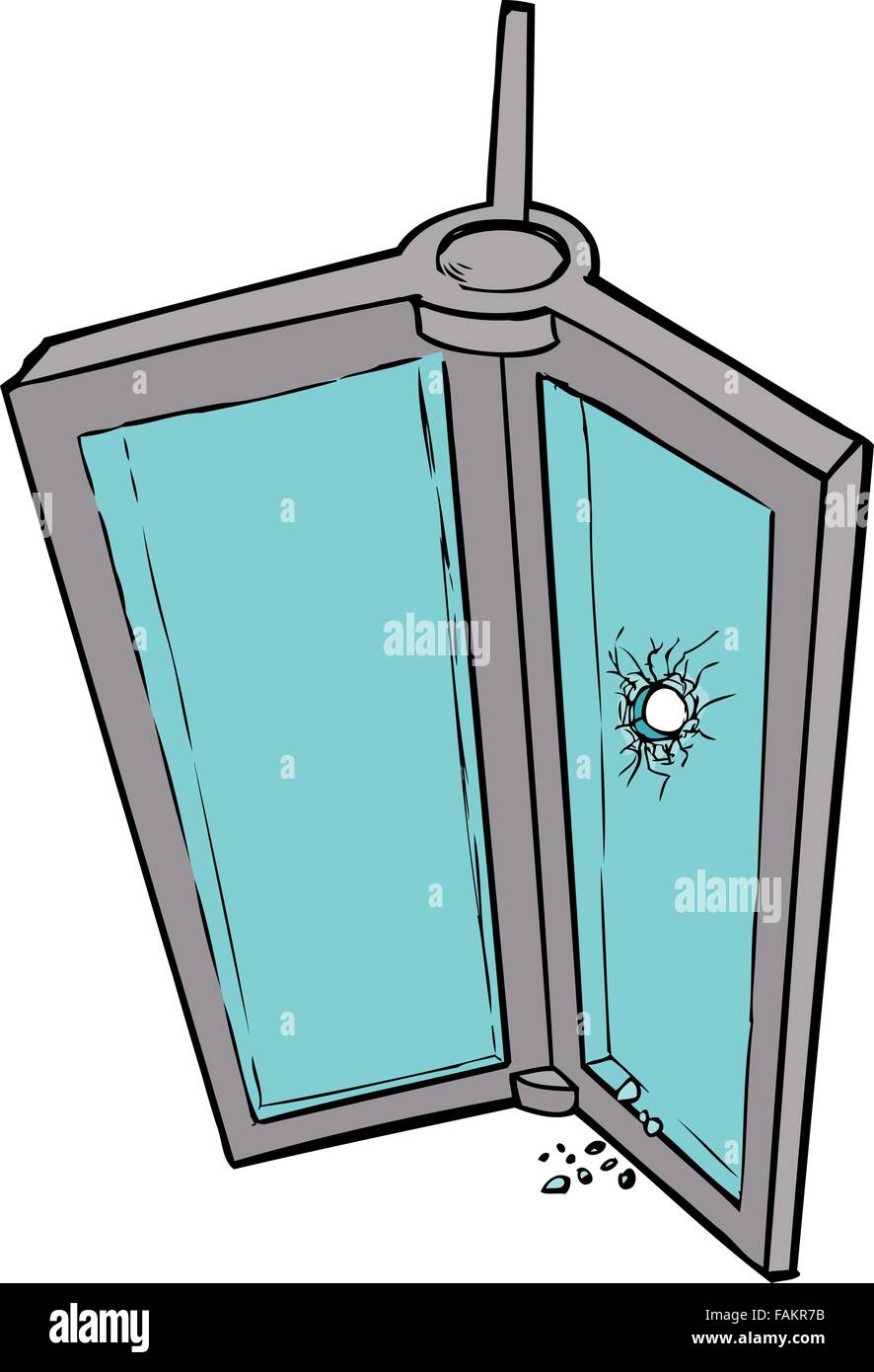 Broken glass door Stock Vector Images - Alamy