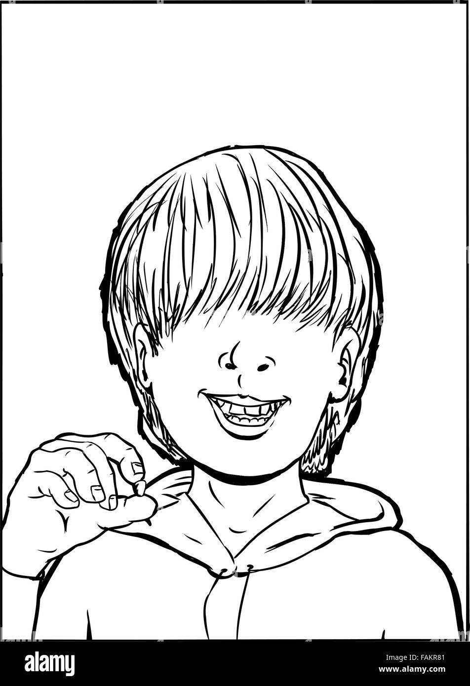 Boy with tooth missing Stock Vector Images - Alamy