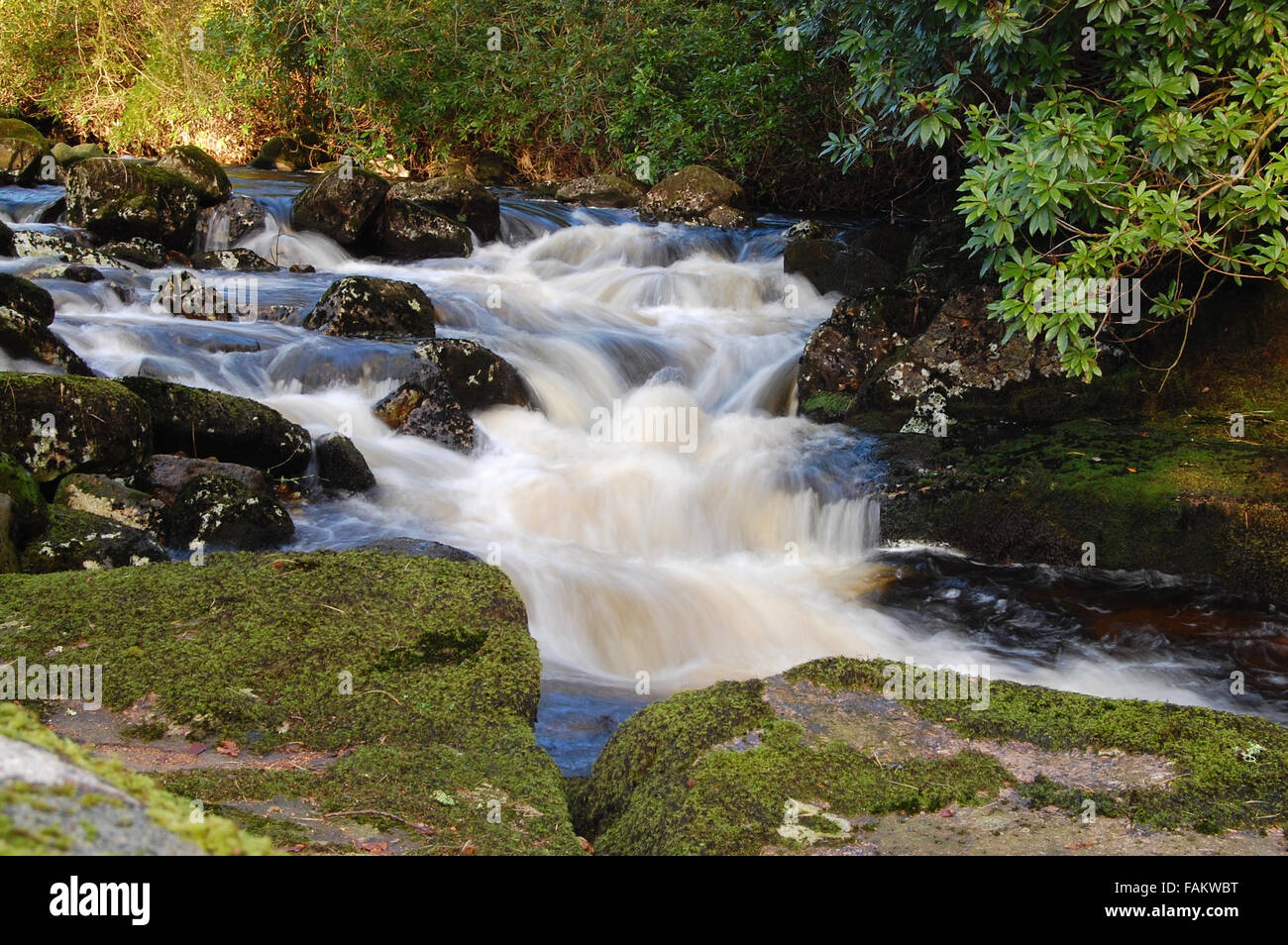 Fast flowing river over rocks Stock Photo - Alamy