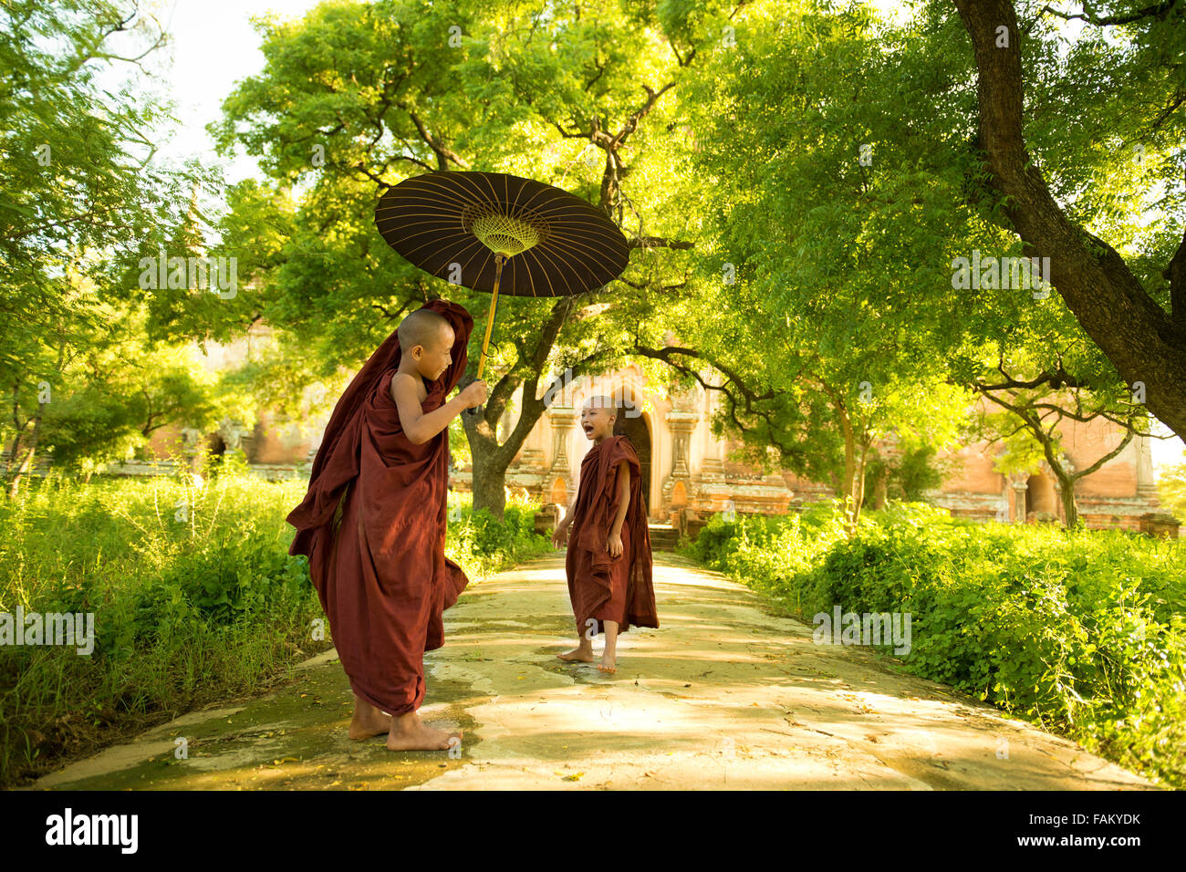 Novice monks walking hi-res stock photography and images - Alamy