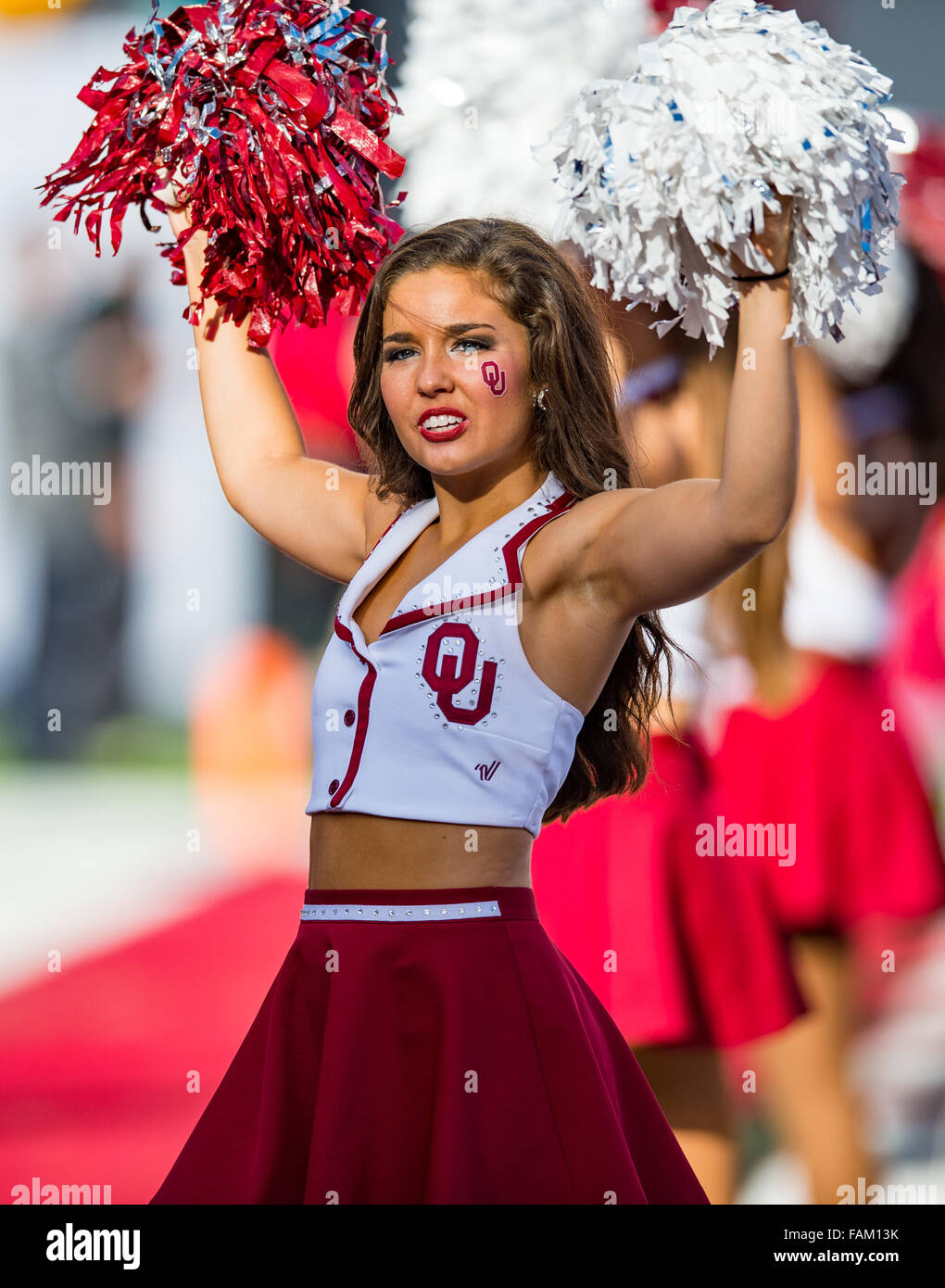 Miami, Florida, USA. 31st Dec, 2015. An Oklahoma cheerleader during the ...
