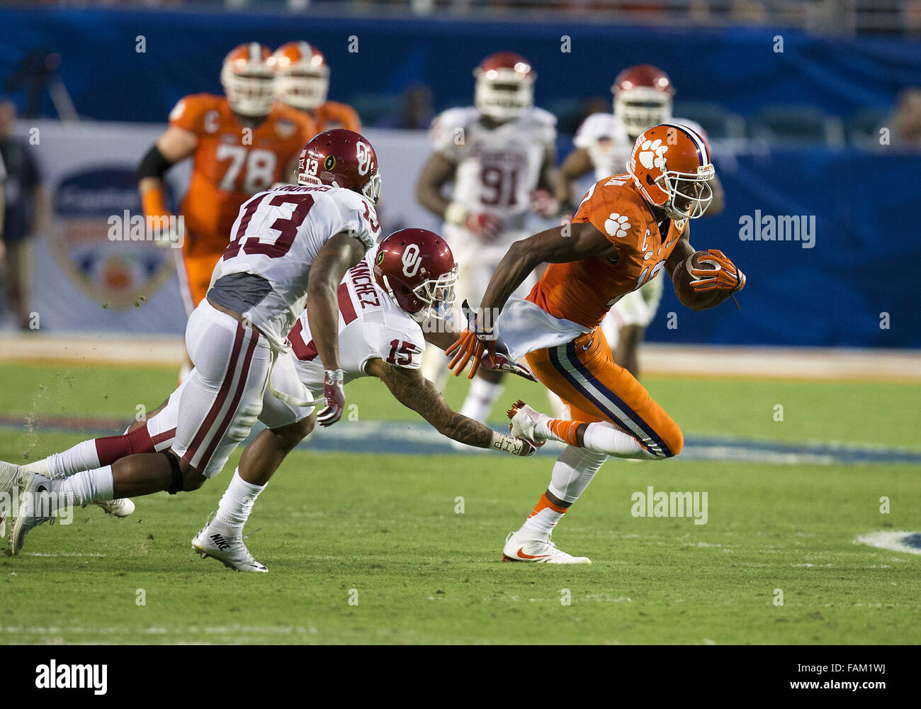 Miami, Florida, USA. 31st Dec, 2015. Clemson wide receiver Charone ...