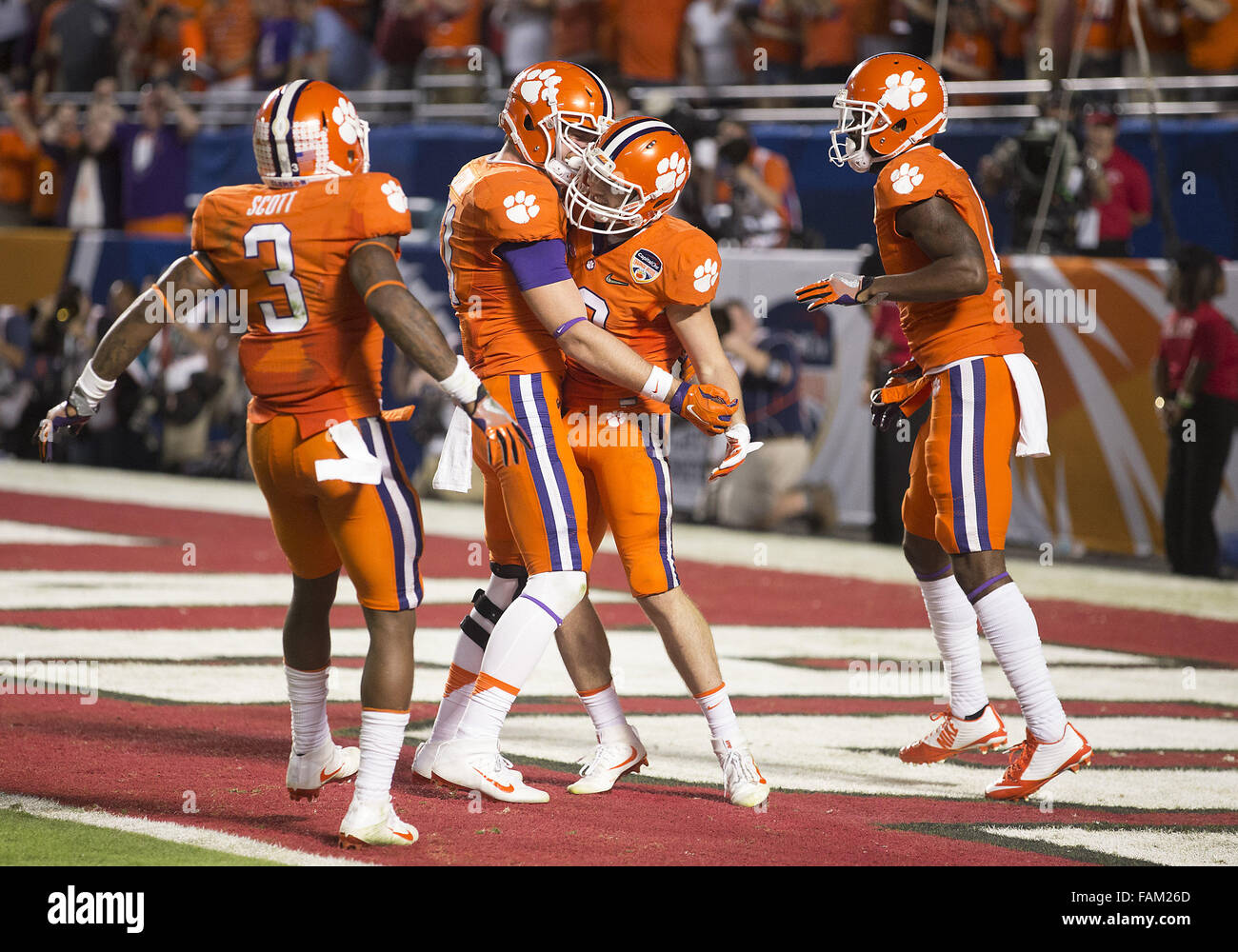 Miami, Florida, USA. 31st Dec, 2015. Clemson celebrates touchdown by ...